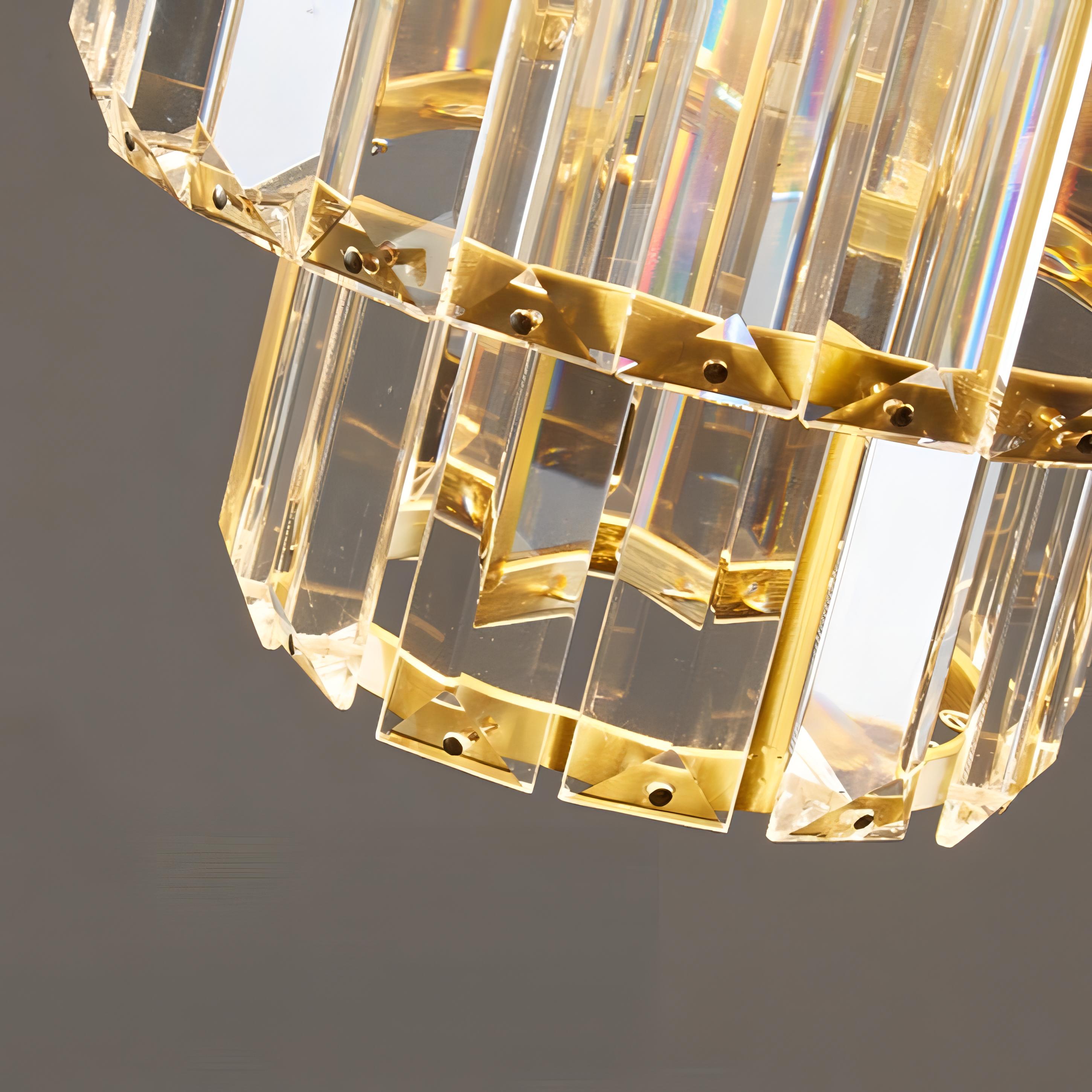 Fernando - Round Tiered Glass Crystal Ceiling Pendant Light ...